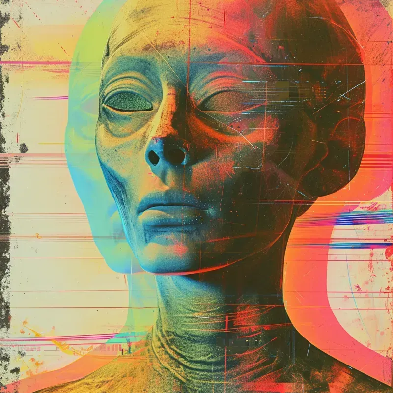 Trippy Neon Vhs Collage Poster Midjourney Prompt | PromptBase