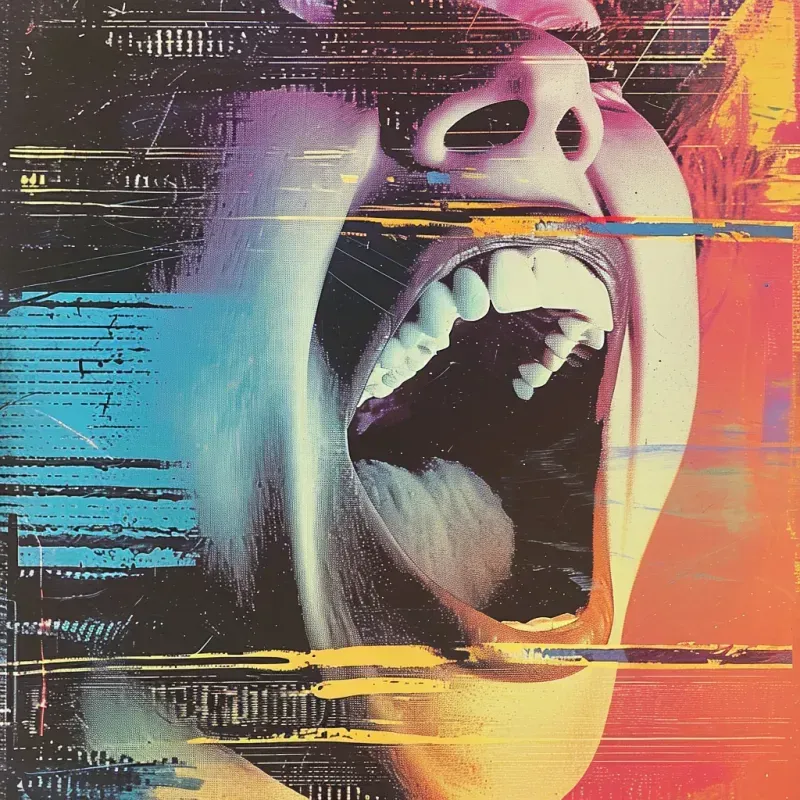 Trippy Neon Vhs Collage Poster Midjourney Prompt | PromptBase