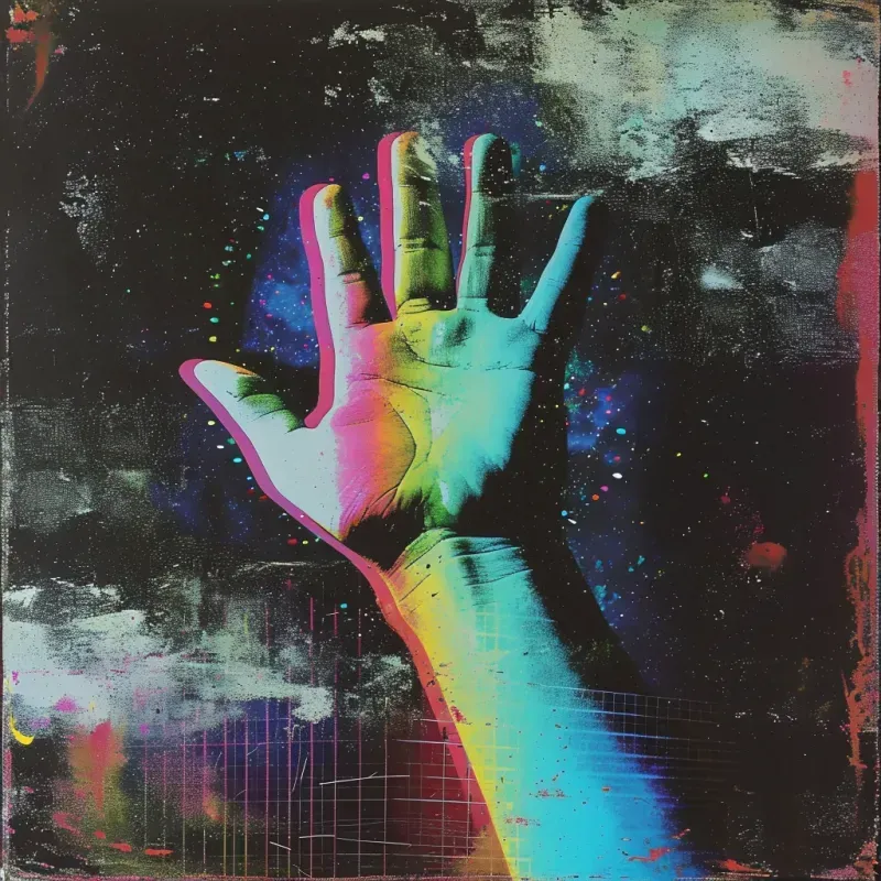 Trippy Neon Vhs Collage Poster Midjourney Prompt | PromptBase