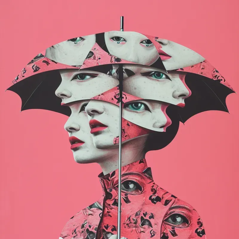 Pink Creepy Uncanny Faces Illustration Midjourney Prompt Promptbase