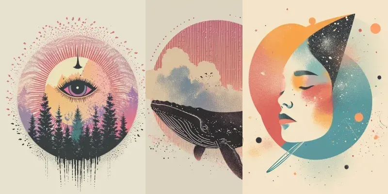 Pastel Vintage Riso Indie Album Cover Midjourney Prompt | PromptBase
