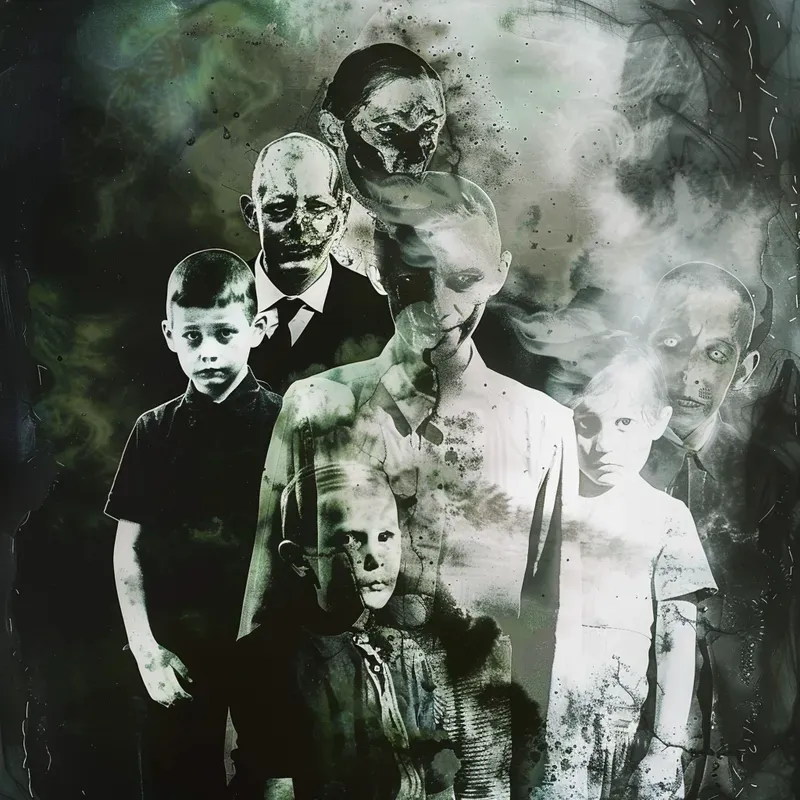 Horror Collages With Haunted Elements Midjourney Prompt | PromptBase