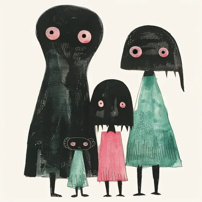 Creepy Uncanny Children Illustrations Midjourney Prompt | PromptBase