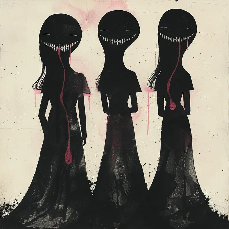 Uncanny Hand Drawn Macabre Cover Art Midjourney Prompt | PromptBase