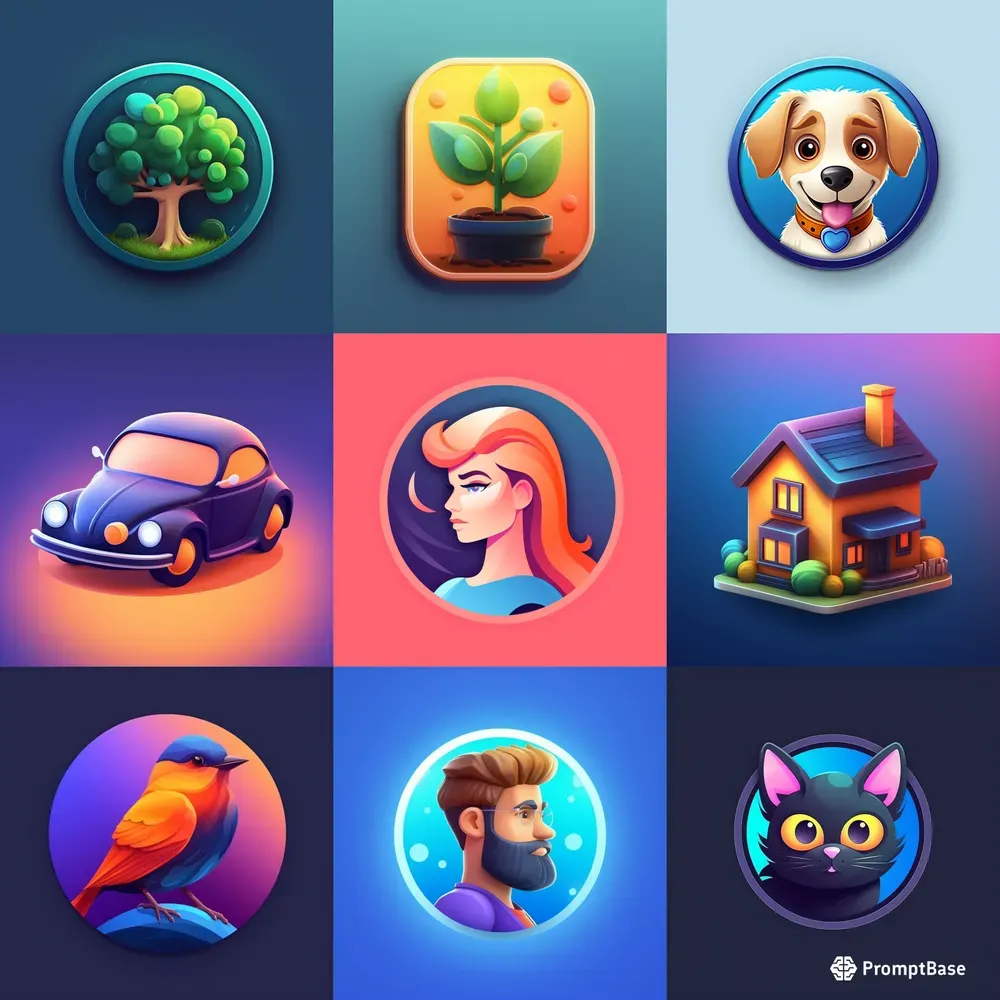 Cartoon Badge Designs Midjourney Prompt | PromptBase