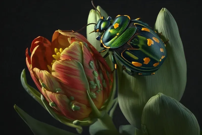 Bugs On Flowers Midjourney Prompt | PromptBase