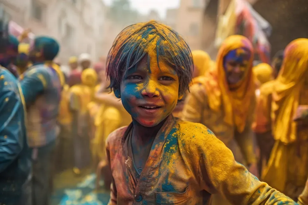 Holi Festivals Of Color Midjourney Prompt | PromptBase