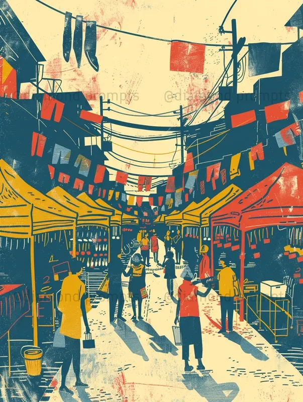 Charming Tricolor Vignettes Midjourney Prompt | PromptBase