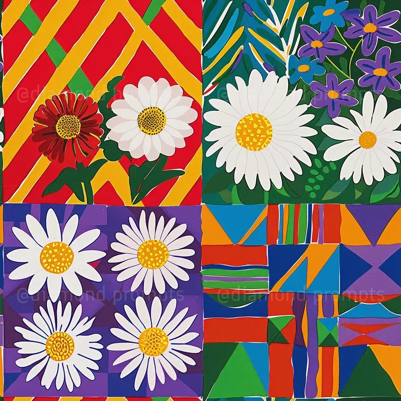 Vibrant Quadrant Pattern Collections Midjourney Prompt | PromptBase