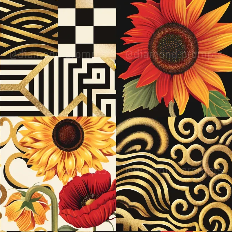 Vibrant Quadrant Pattern Collections Midjourney Prompt | PromptBase