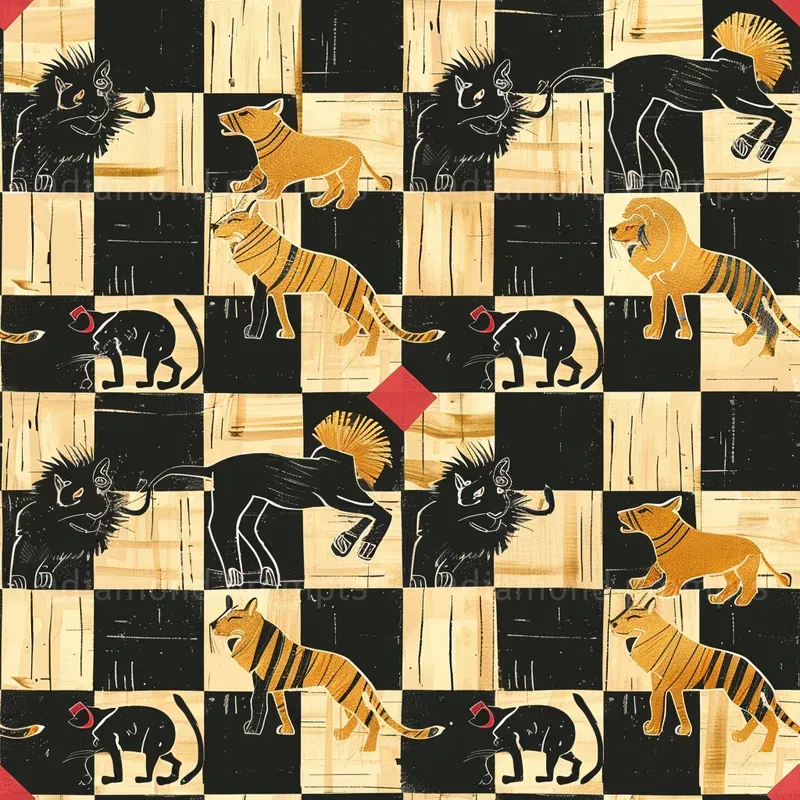 Wildlife Grid Patterns Midjourney Prompt | PromptBase