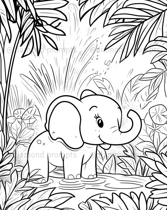 Animal Adventures Coloring Book Pages Midjourney Prompt | PromptBase