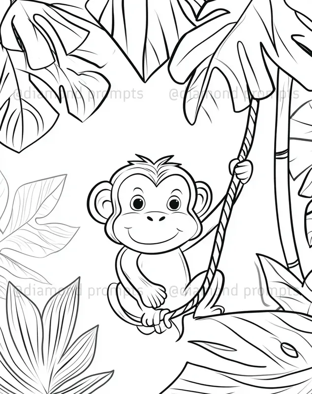 Animal Adventures Coloring Book Pages Midjourney Prompt | PromptBase