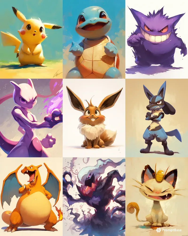 Comedic Pokemon Caricatures Midjourney Prompt | PromptBase