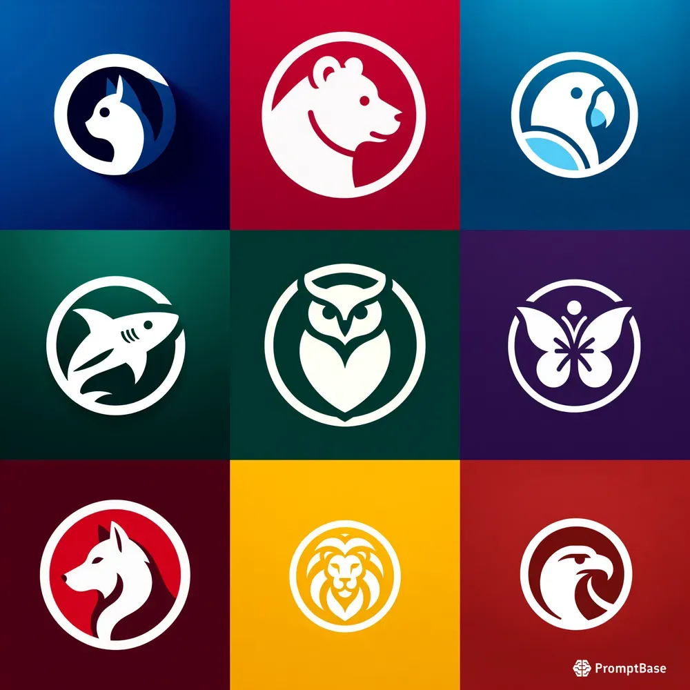 Simple Animal Logos Monochrome Background DALL·E Prompt | PromptBase