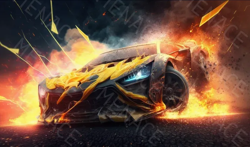 Exploding Cars Highly Detailed And Real Midjourney Prompt | PromptBase