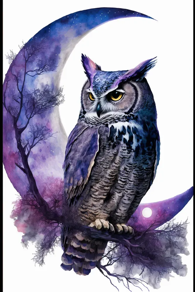 Cosmic Animal Crescent Moon Portraits Midjourney Prompt | PromptBase