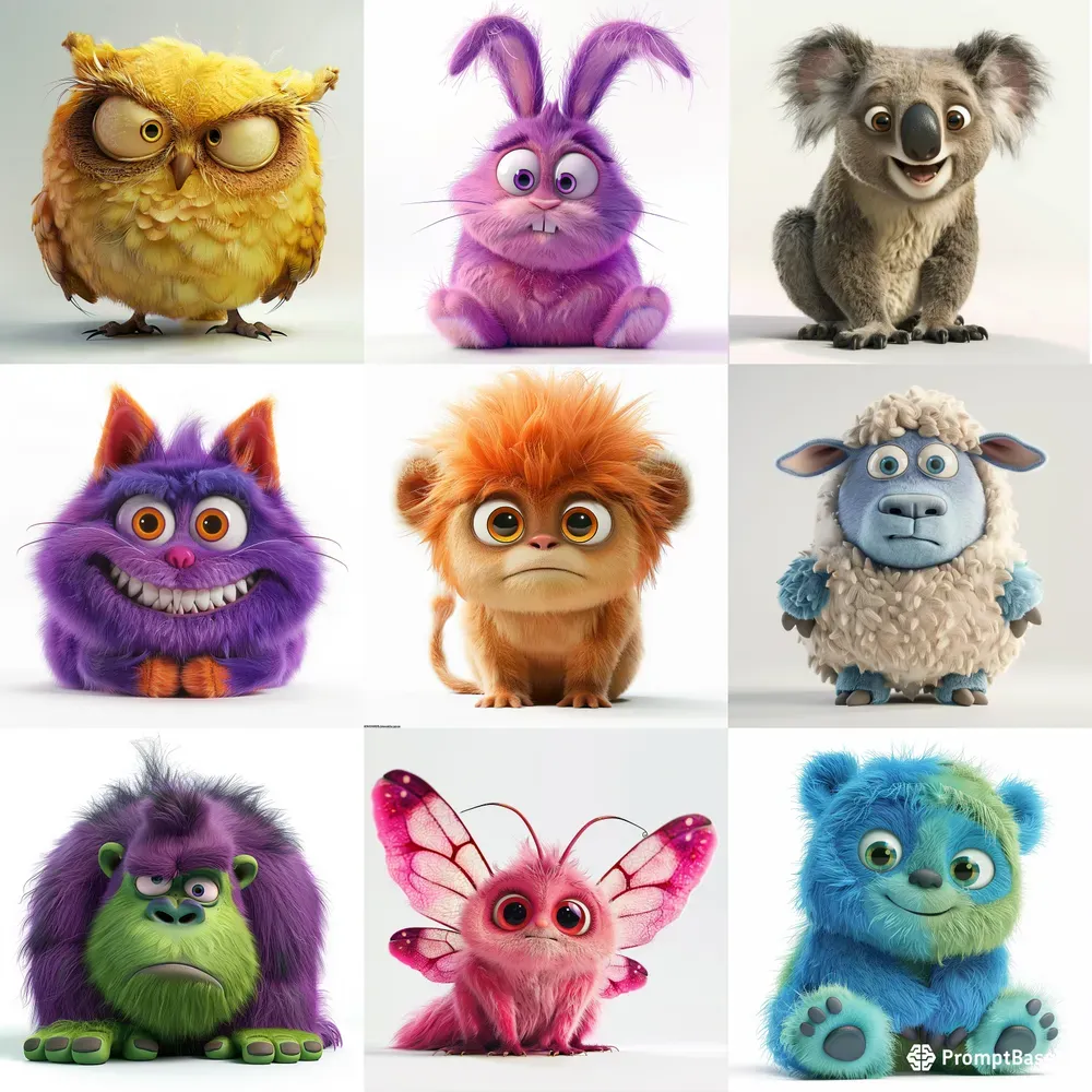 Cute Animated Creatures Midjourney Prompt | PromptBase