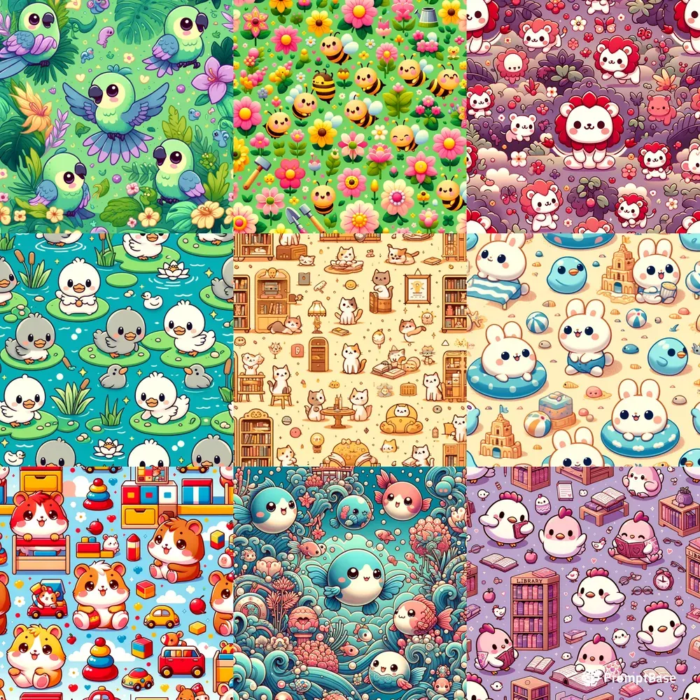 Seamless Animal Patterns For Kids DALL·E Prompt | PromptBase