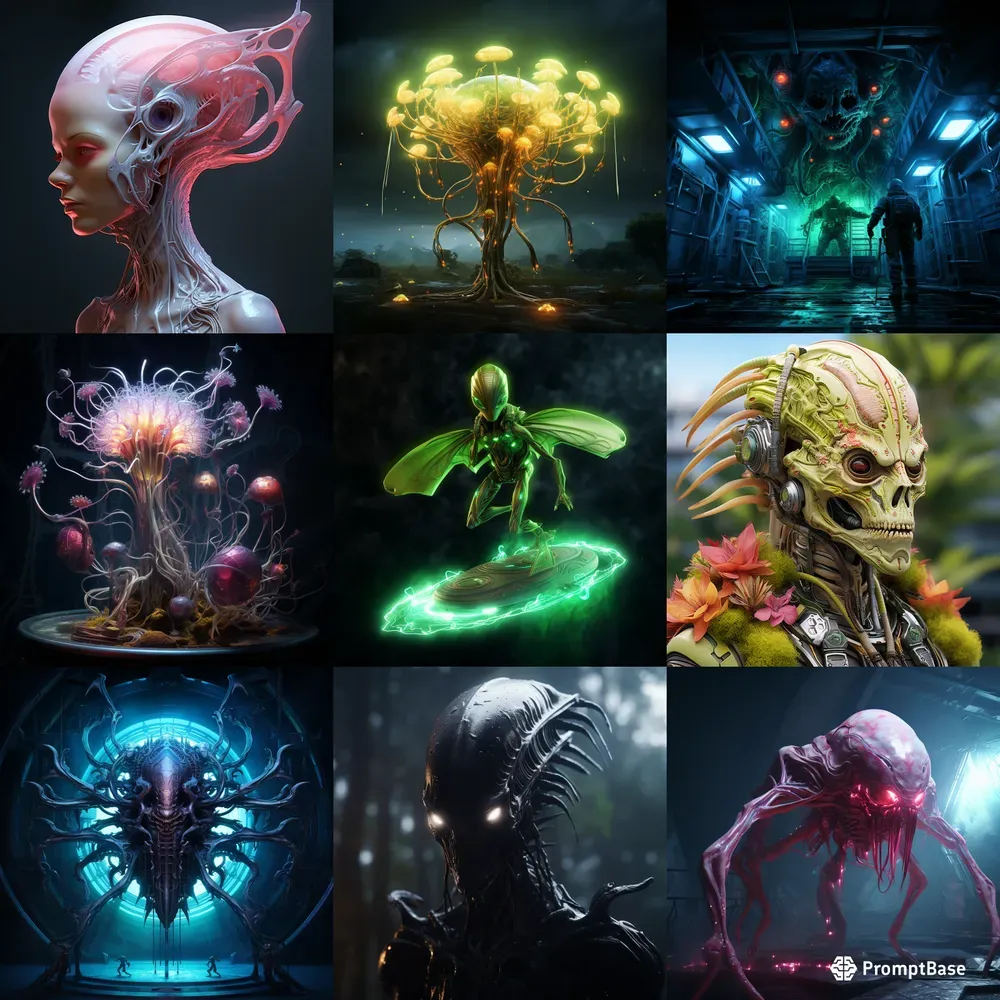 Spectral Mechanica - Aliens Midjourney Prompt | PromptBase