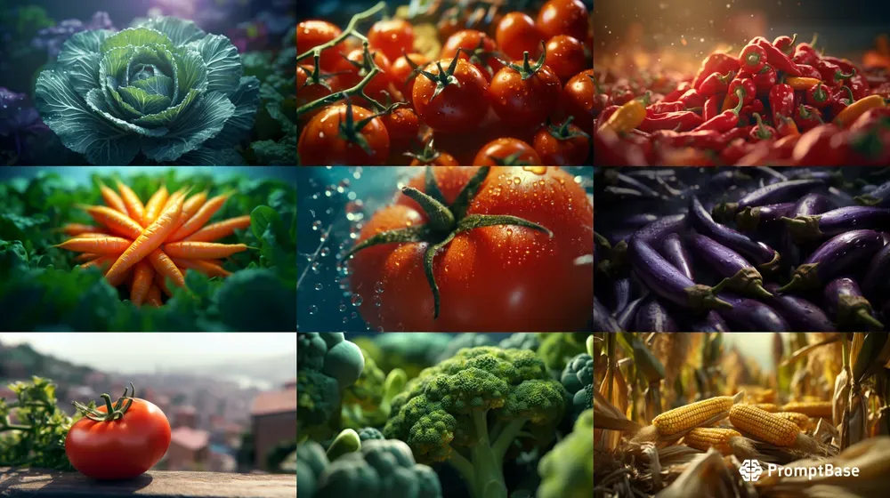 Vegetable Photographs Midjourney Prompt | PromptBase