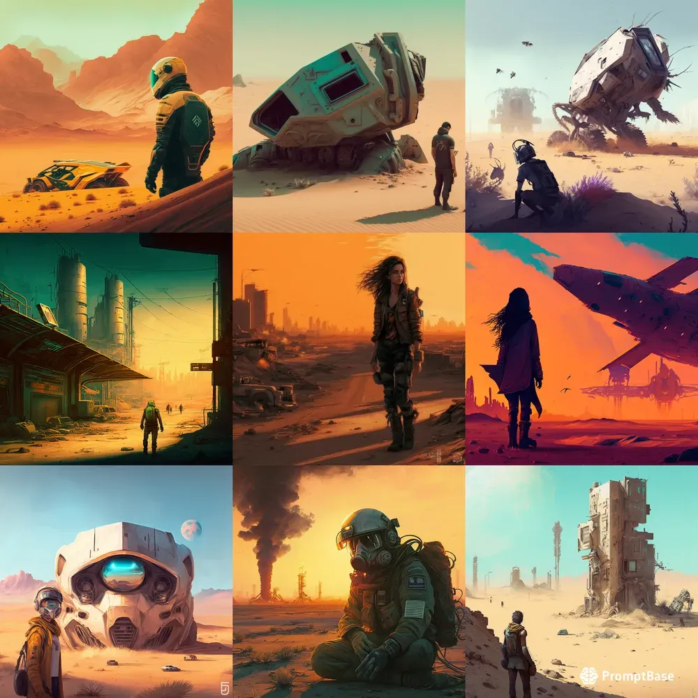 Animated Post-apocalyptic Sci-fi Midjourney Prompt | PromptBase