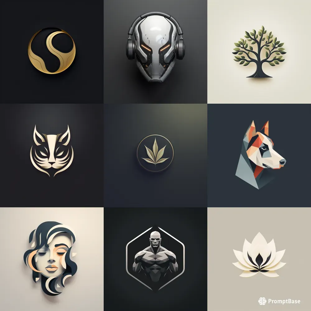 Minimalist Flat 3D Logos Midjourney Prompt | PromptBase