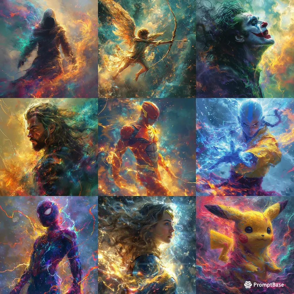 Colorful Character Posters Wallpapers Midjourney Prompt | PromptBase