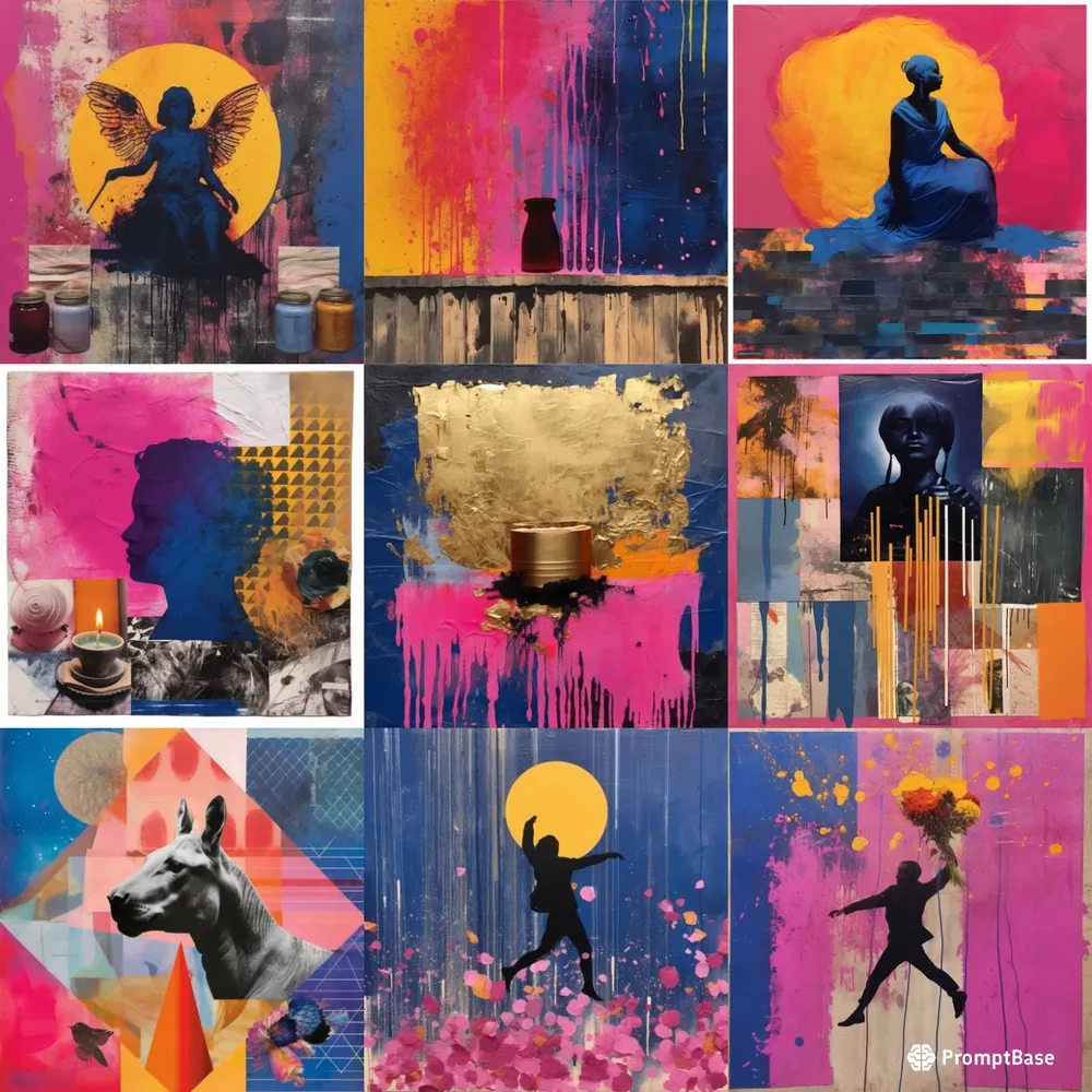 Vibrant Color Combination Collages Midjourney Prompt | PromptBase