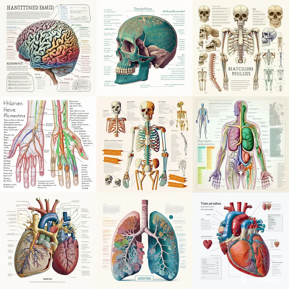 Human Body Medical Illustrations Midjourney Prompt | PromptBase