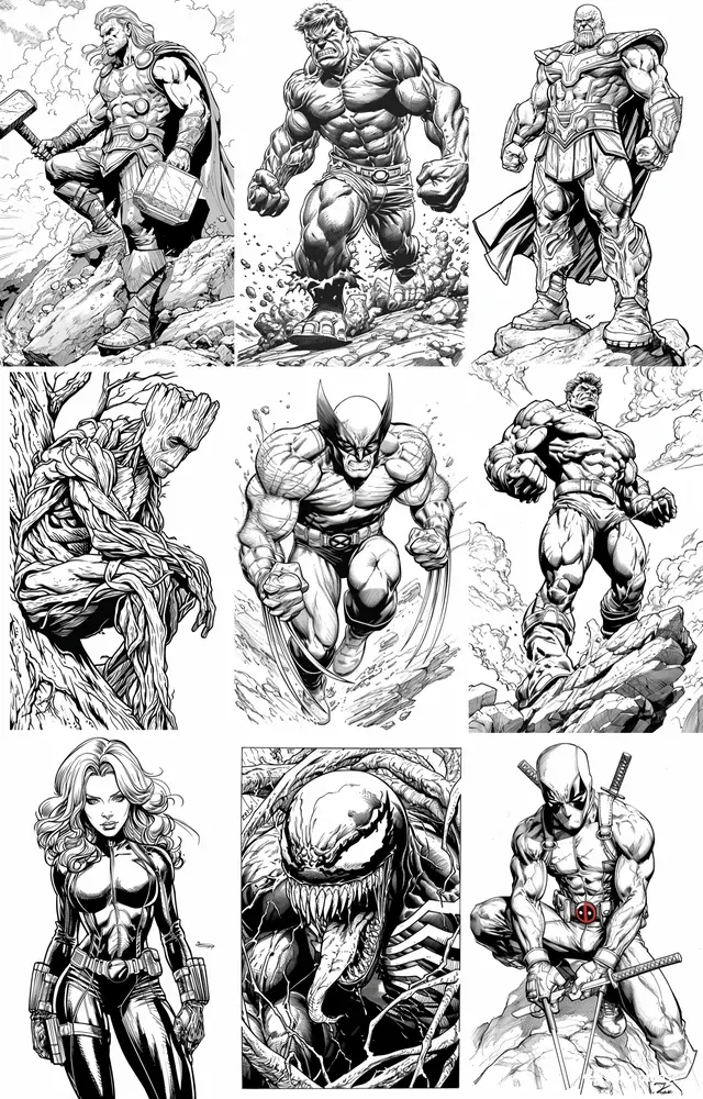 Desenho Para Colorir Herois Marvel