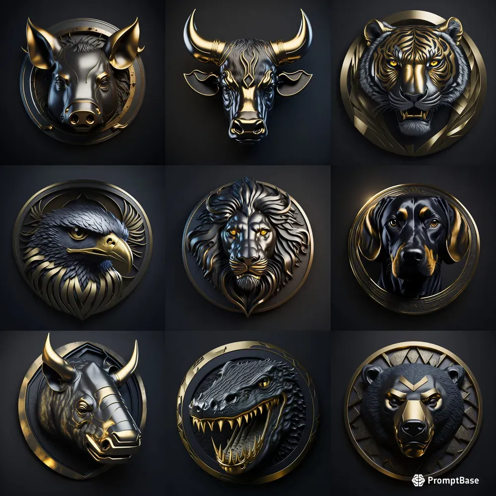 Animal Metallic Logos Leonardo Ai Prompt | PromptBase
