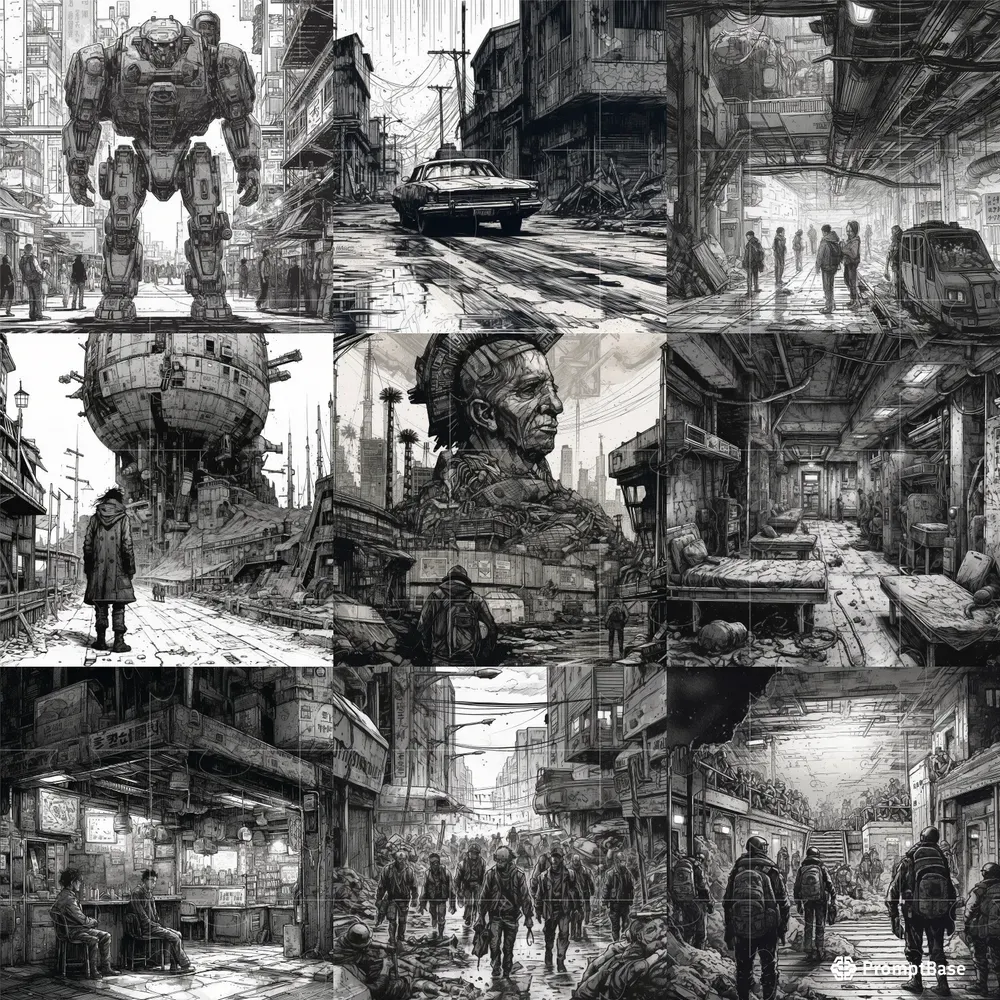 Dystopian Graphic Novels Midjourney Prompt | PromptBase