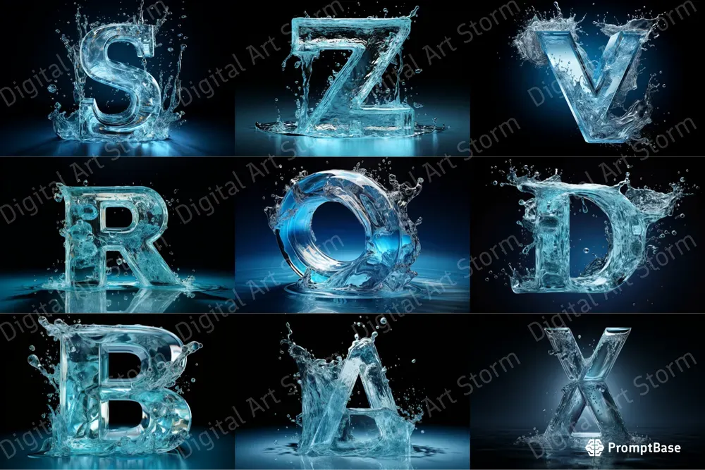 Futuristic 3D Letter Designs Midjourney Prompt | PromptBase