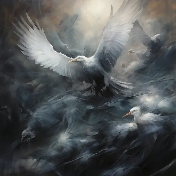 Paintings Of Flying Birds Midjourney Prompt | PromptBase