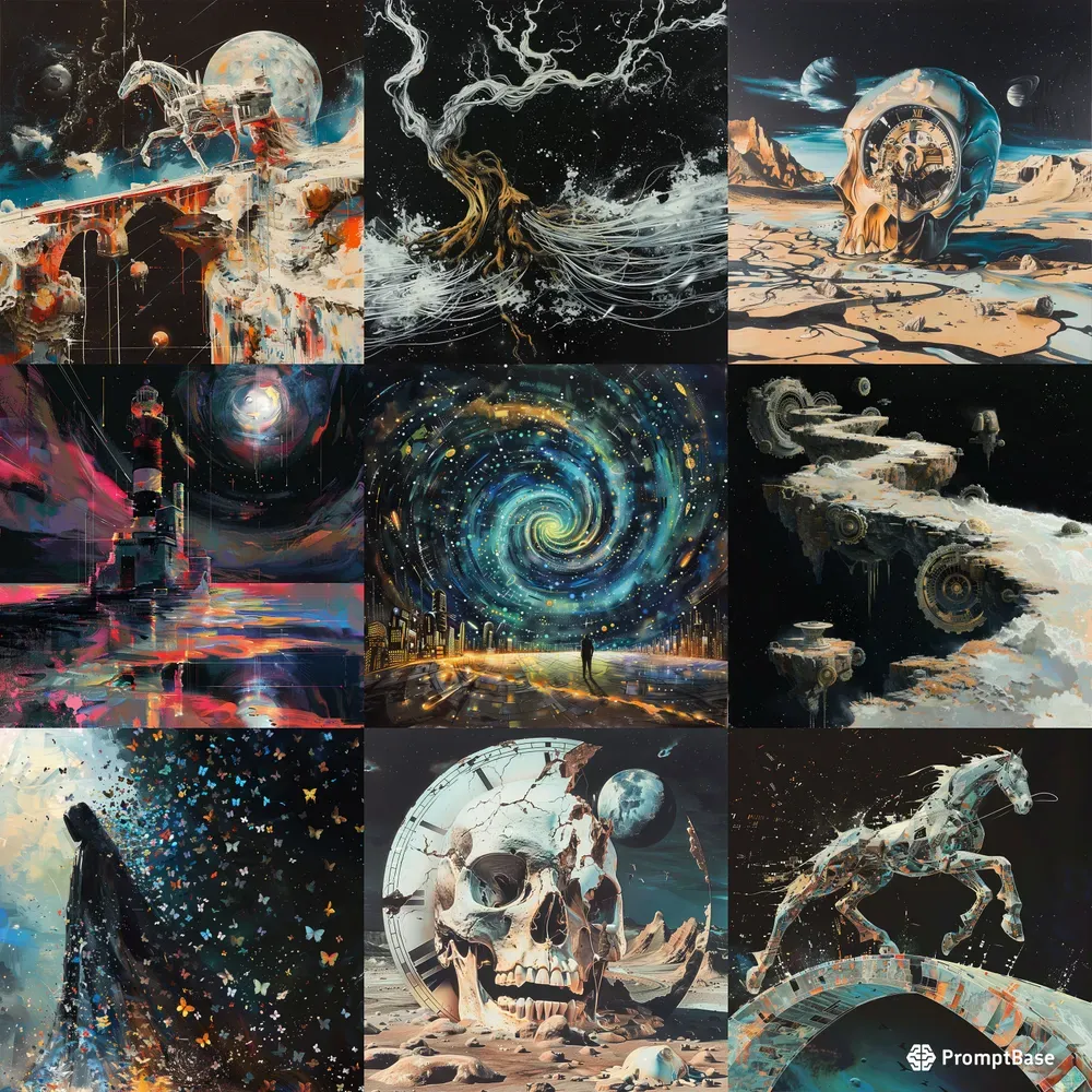 Dali Li Digital Surrealism Cosmos Fusi Midjourney Prompt | PromptBase