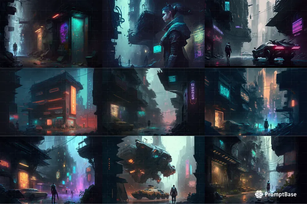 Cyberpunk DnD Environments Midjourney Prompt | PromptBase