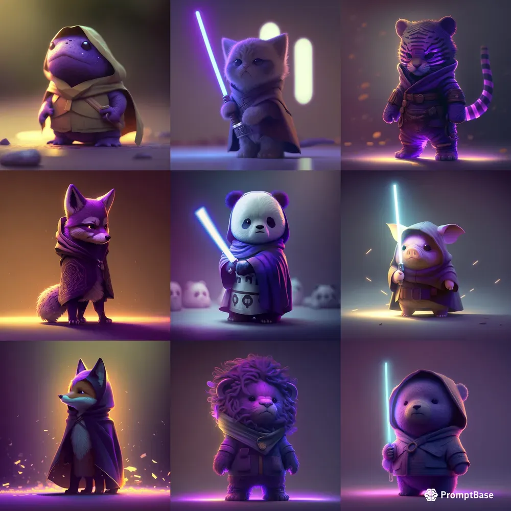 Jedi Cosplay Animals Midjourney Prompt | PromptBase