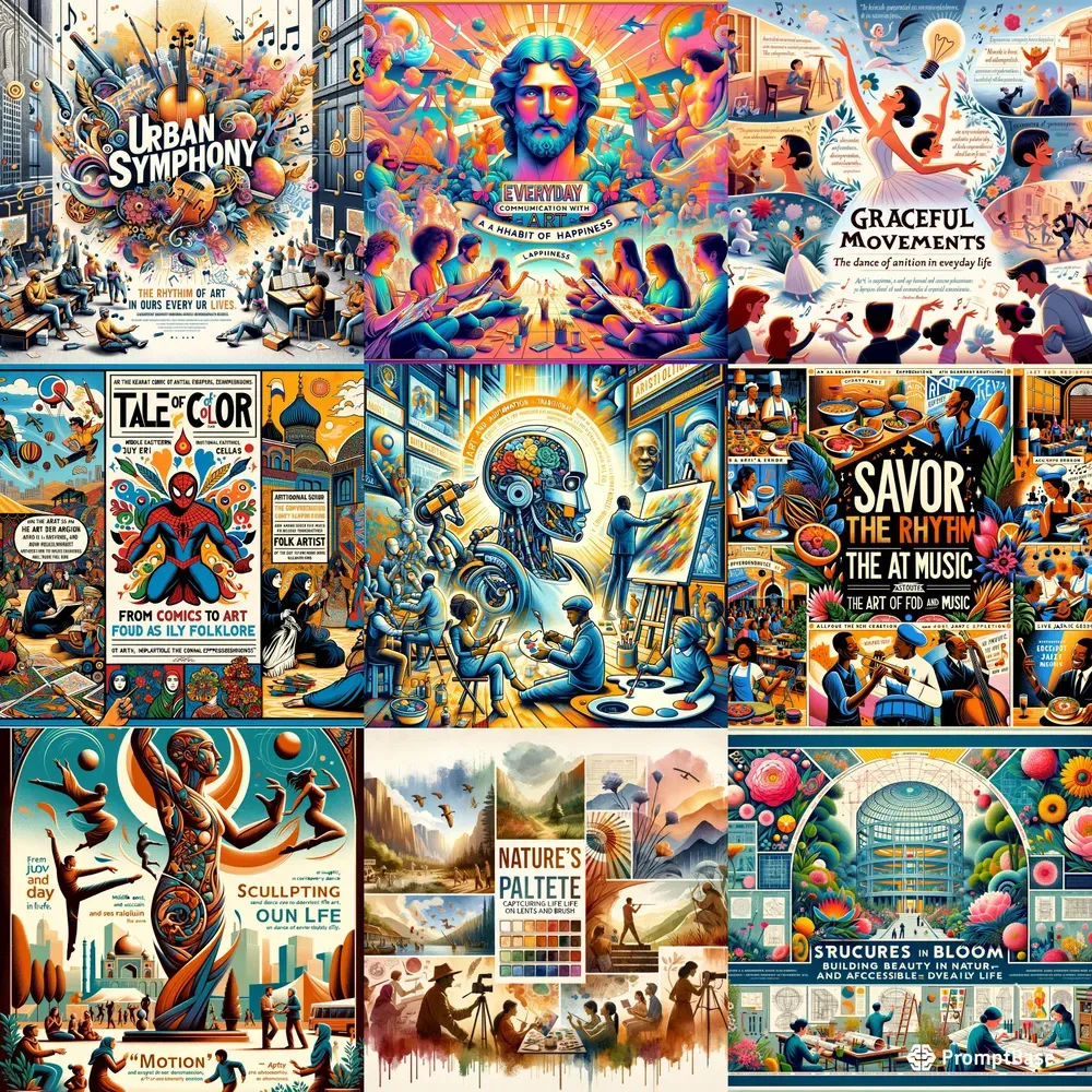Humans And Art Interactive Art Posters DALL·E Prompt | PromptBase