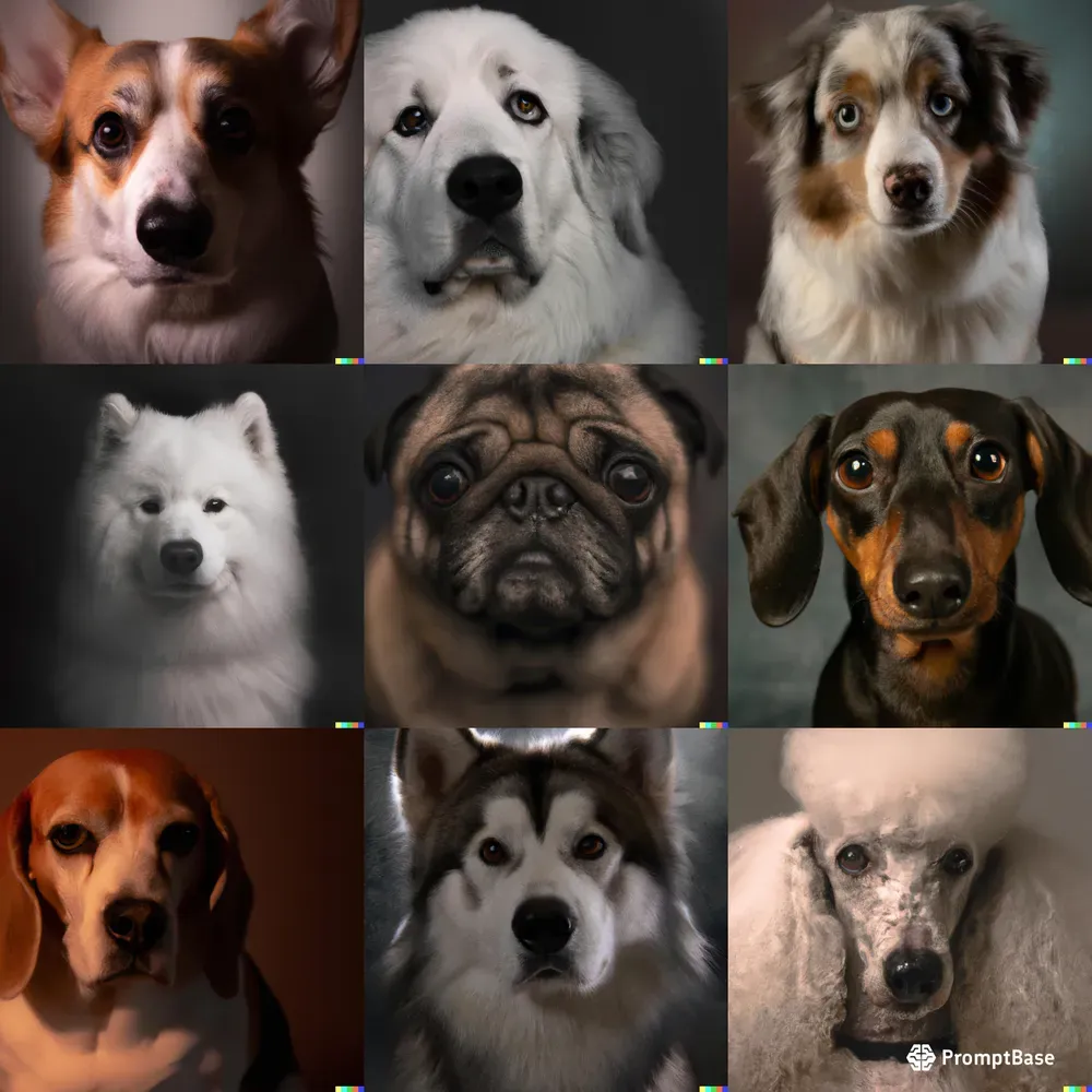 Realistic Photo Renderings Of Doggos DALL·E Prompt | PromptBase