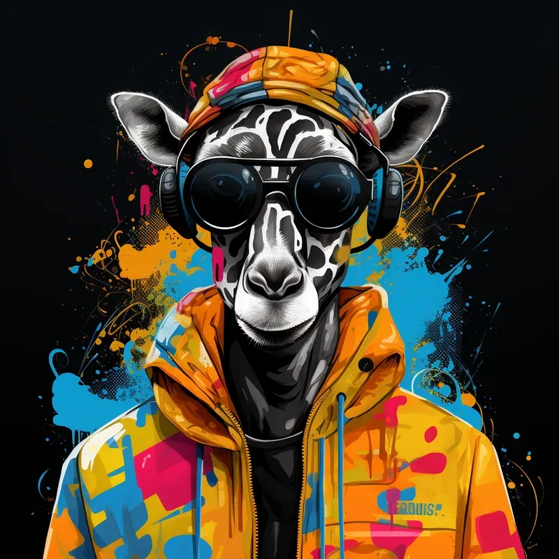 Colourful NFT Animal Portraits Midjourney Prompt | PromptBase