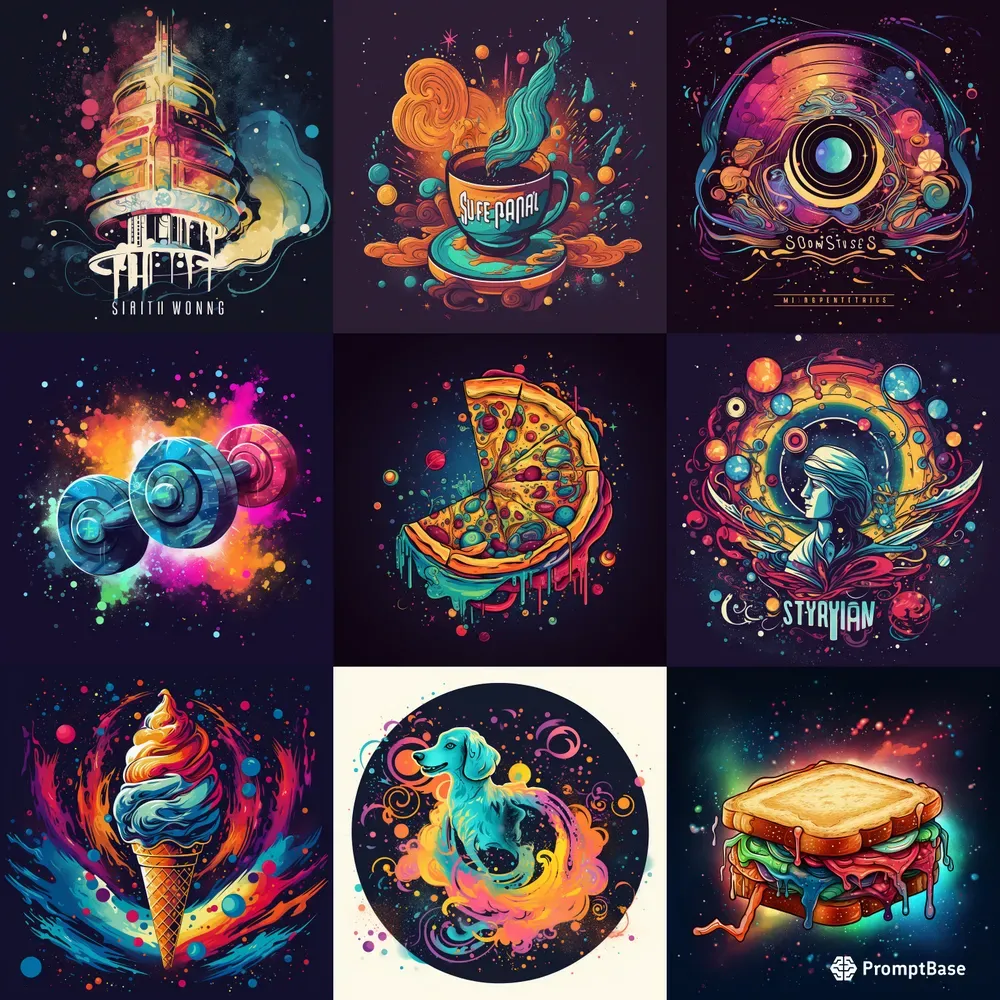 Cosmic Galaxy Logos Midjourney Prompt | PromptBase