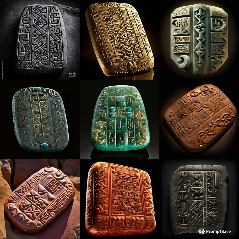 Ancient Tablets Midjourney Prompt | PromptBase
