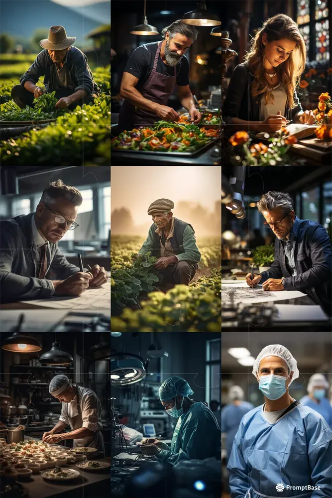 People At Work Realistic Portrait Ideas Midjourney Prompt | PromptBase