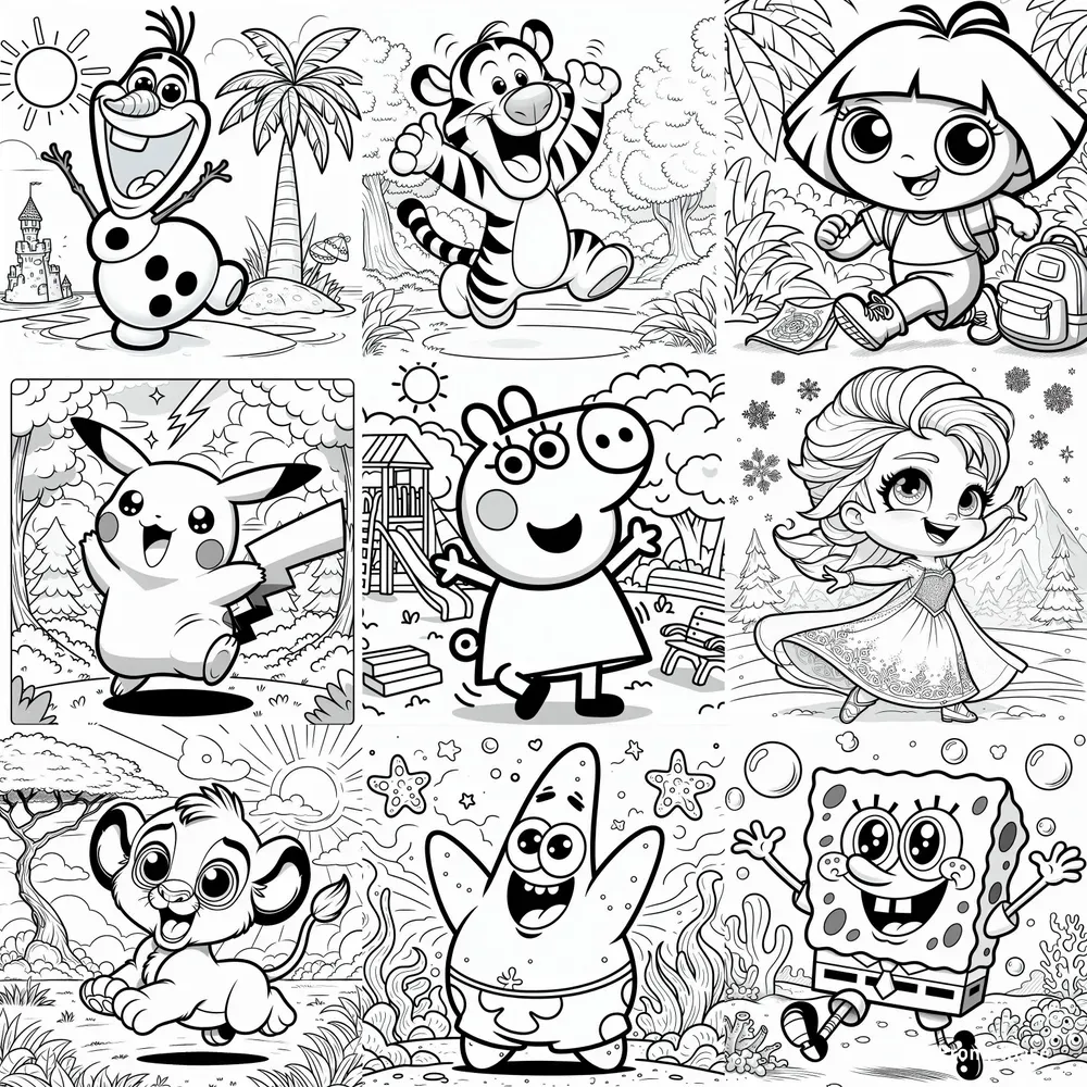Character Coloring Pages Cartoon [2025]