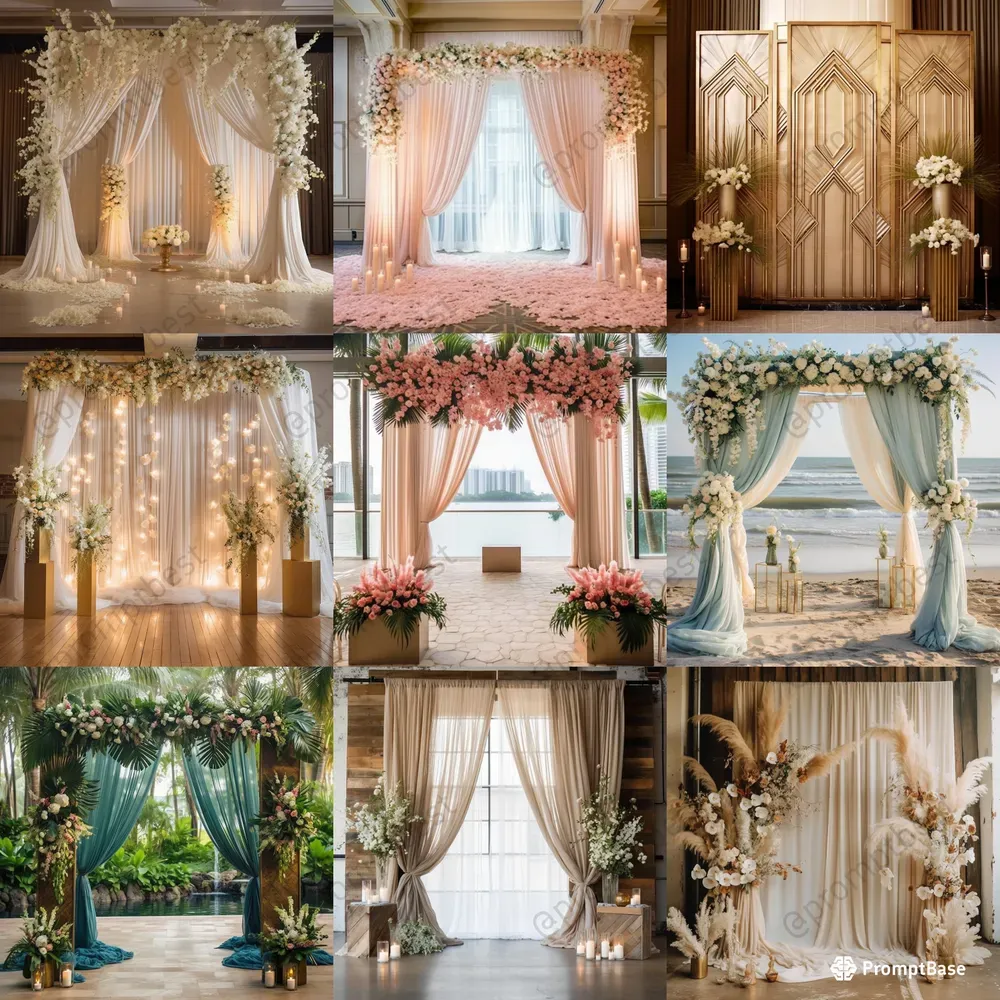 Wedding Backdrop Designs Midjourney Prompt | PromptBase