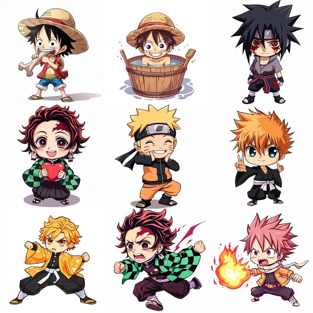 Cute Chibi Anime Stickers And Pngs Midjourney Prompt | PromptBase