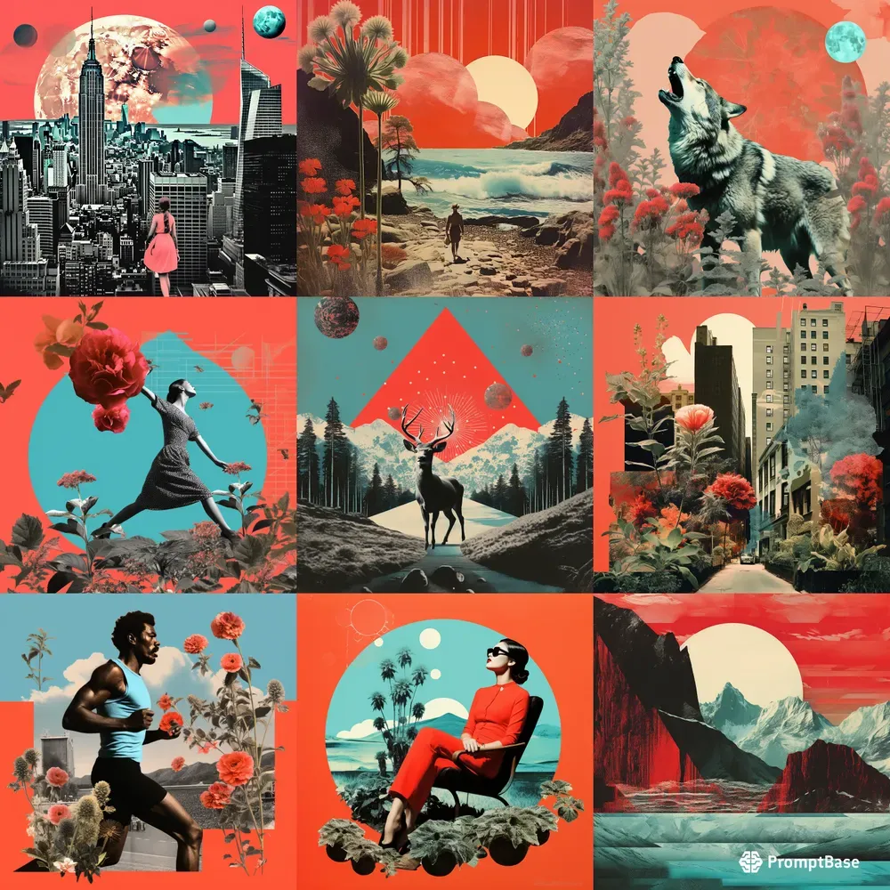 Modern Collage Artworks Midjourney Prompt | PromptBase