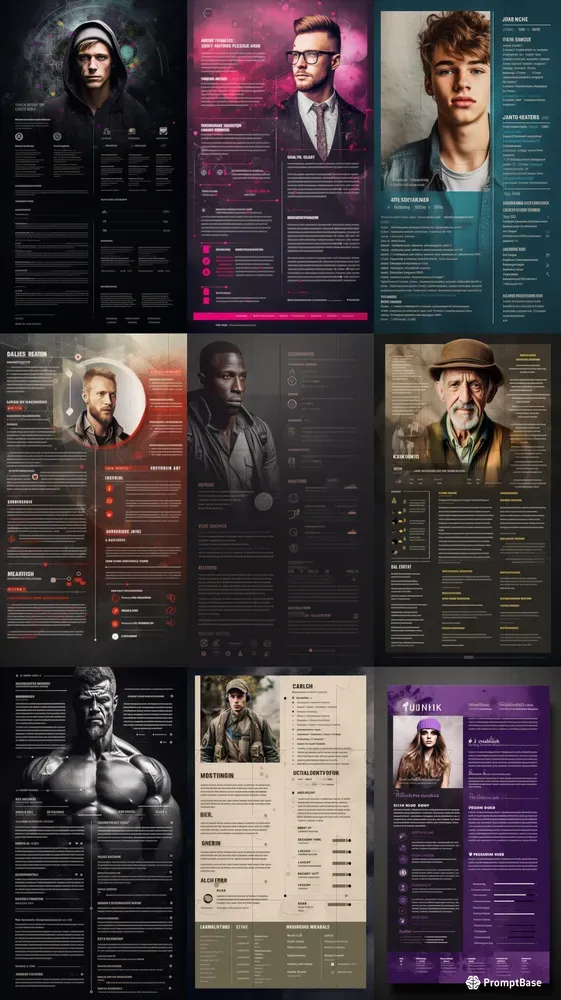 Curriculum Vitae Designs Midjourney Prompt | PromptBase