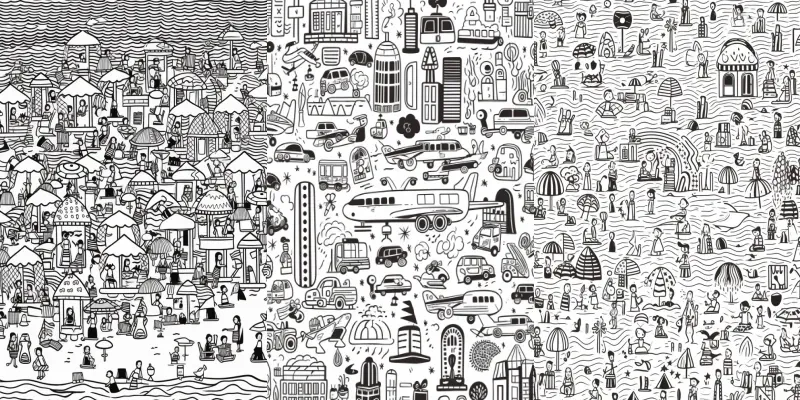 Doddle Visual Hunt Coloring Pages Midjourney Prompt | PromptBase